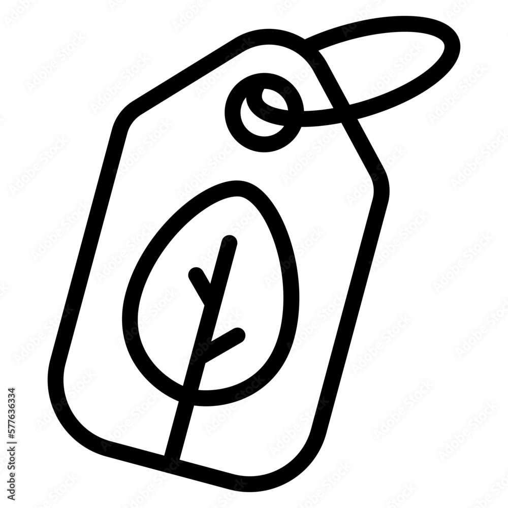 eco tag icon with outline style and 64 px base. Suitable for website ...