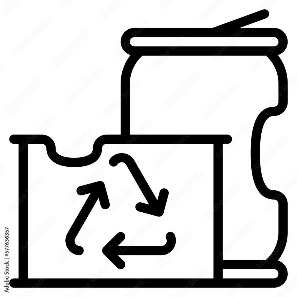 recycle can icon with outline style and 64 px base. Suitable for ...