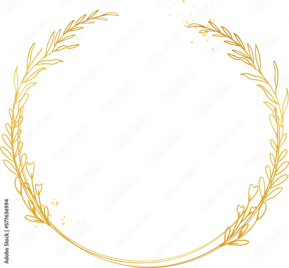 Luxury gold floral border for invitation Stock Vector | Adobe Stock