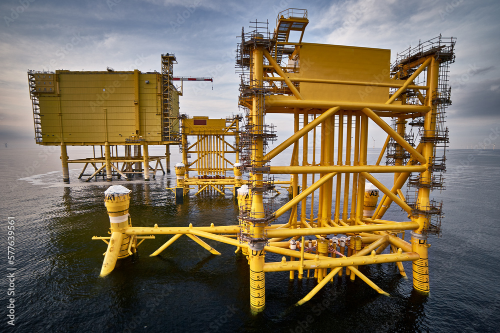 Process of building offshore power production/distribution plant in the ...