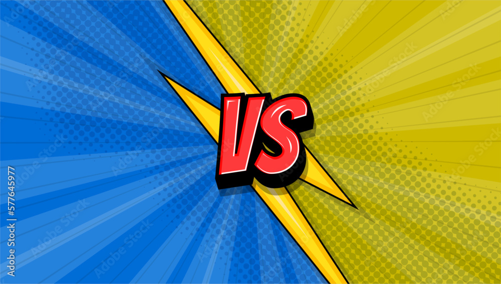 Cartoon comic background. Fight versus. Comics book colorful ...