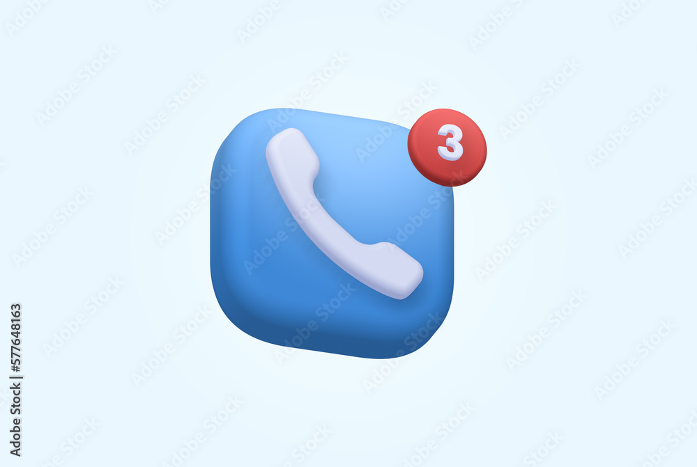 isometric floating 3d render icon blue caller phone calling hotline ...