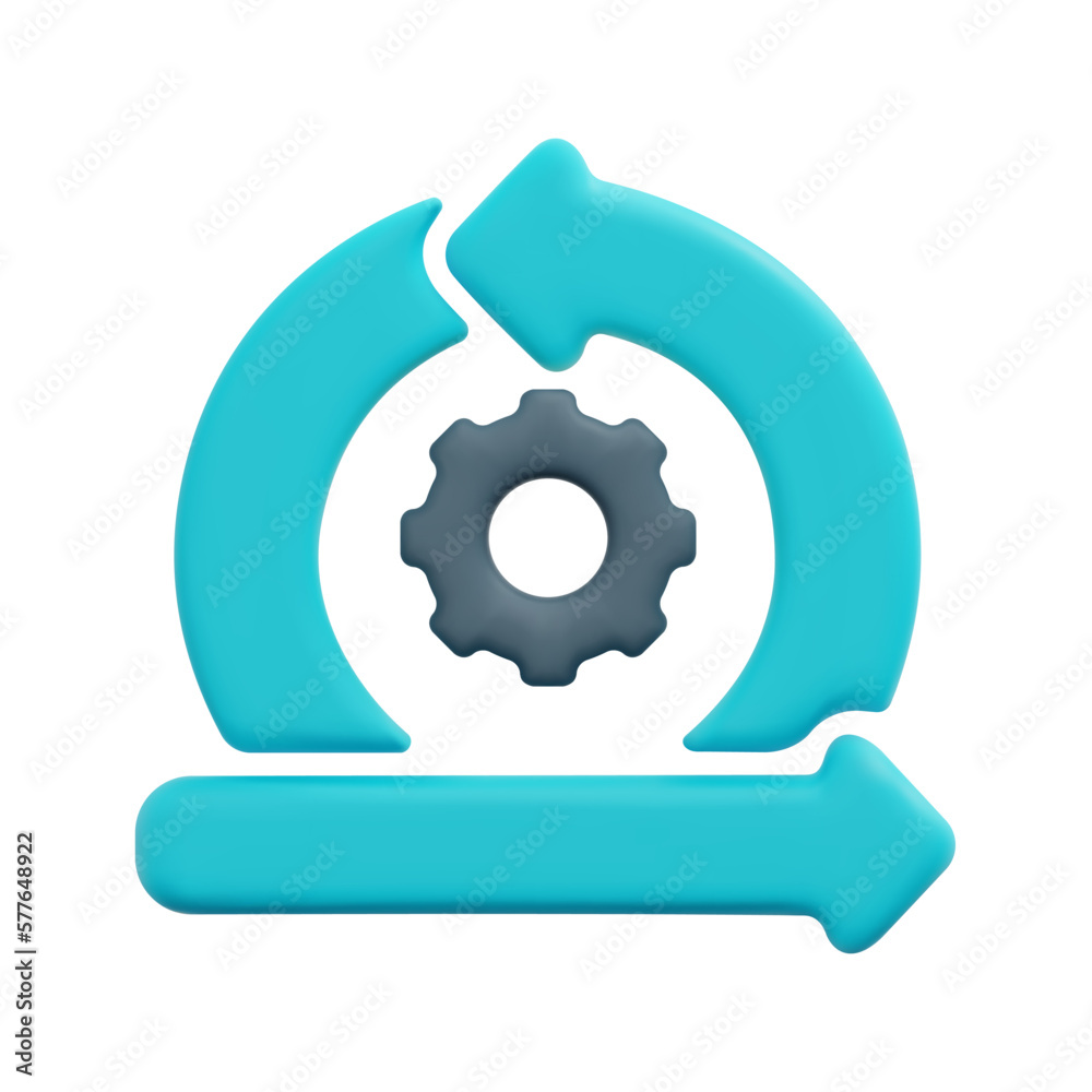 3d Iteration Icon Vector Isolated On White Background 3d Agile Business And Technology