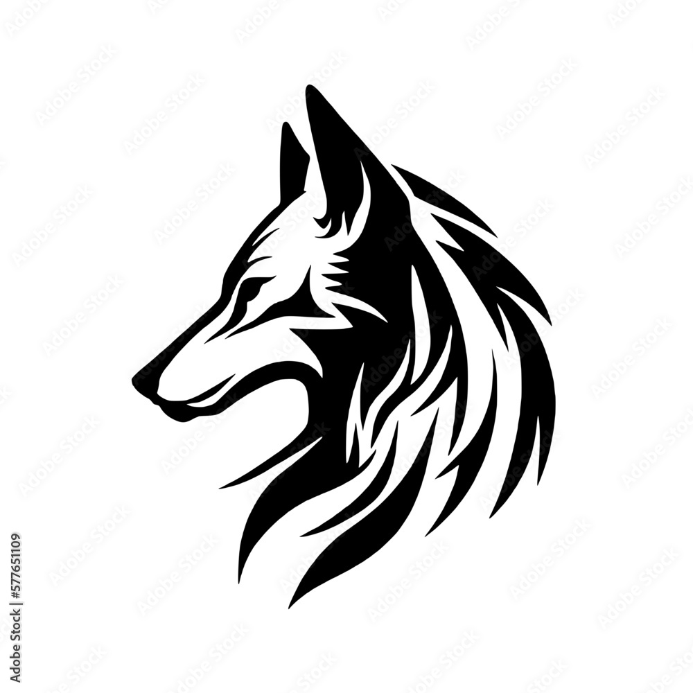 Wolf vector logo Stock Vector | Adobe Stock