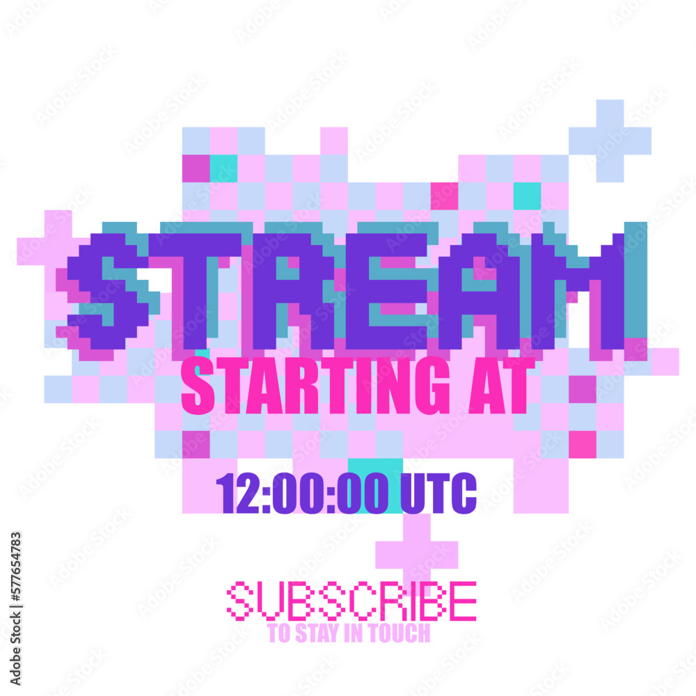 Vektorová grafika „Stream starting at. Phrase written in a to fonts ...