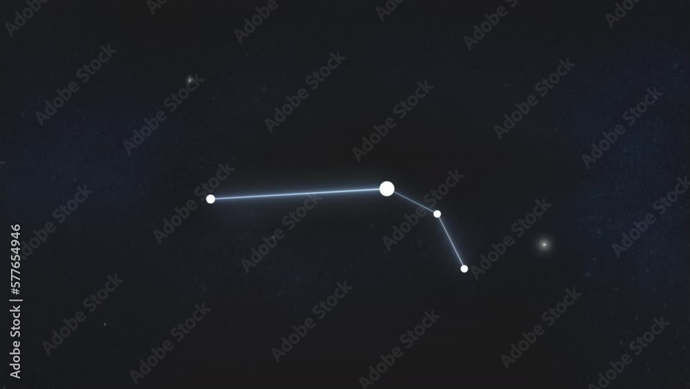 Stockvideo Aries zodiac constellation is formed from individual stars ...