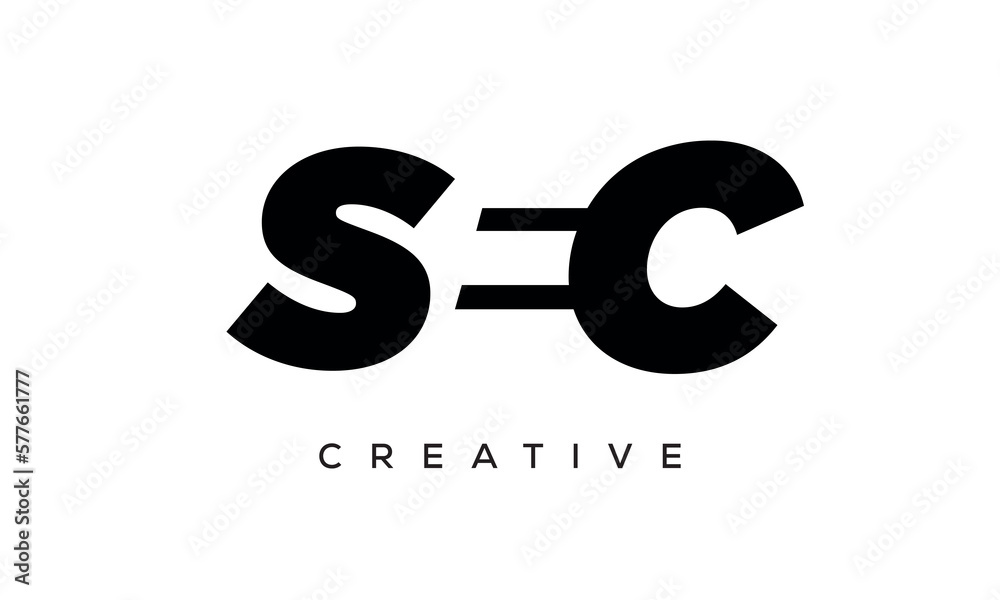SEC letters negative space logo design. creative typography monogram ...