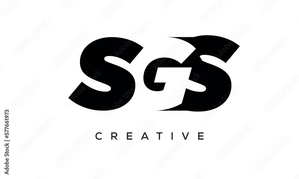 SGS letters negative space logo design. creative typography monogram ...