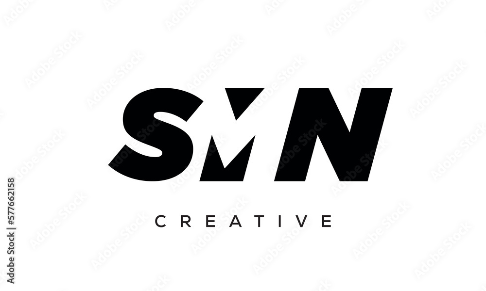 SMN letters negative space logo design. creative typography monogram ...