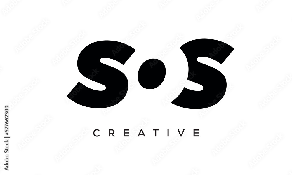 SOS letters negative space logo design. creative typography monogram ...