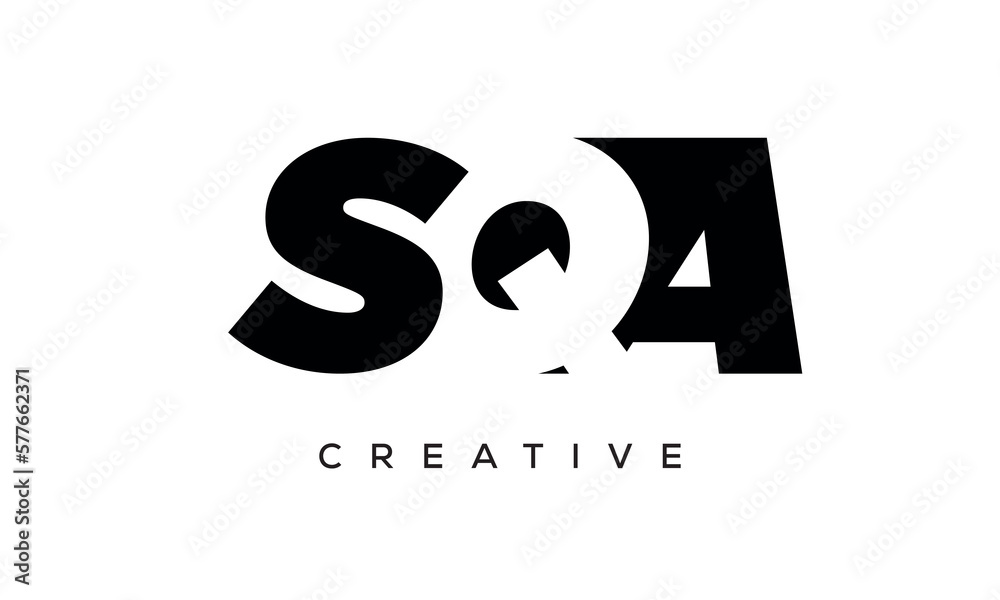 SQA letters negative space logo design. creative typography monogram ...