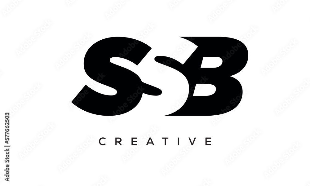 SSB letters negative space logo design. creative typography monogram ...