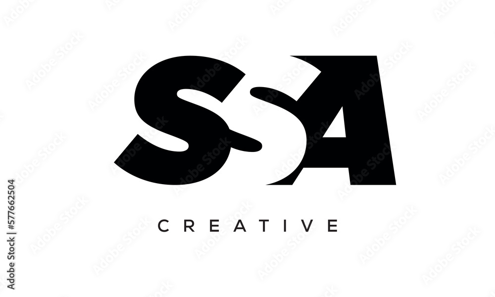 SSA letters negative space logo design. creative typography monogram ...