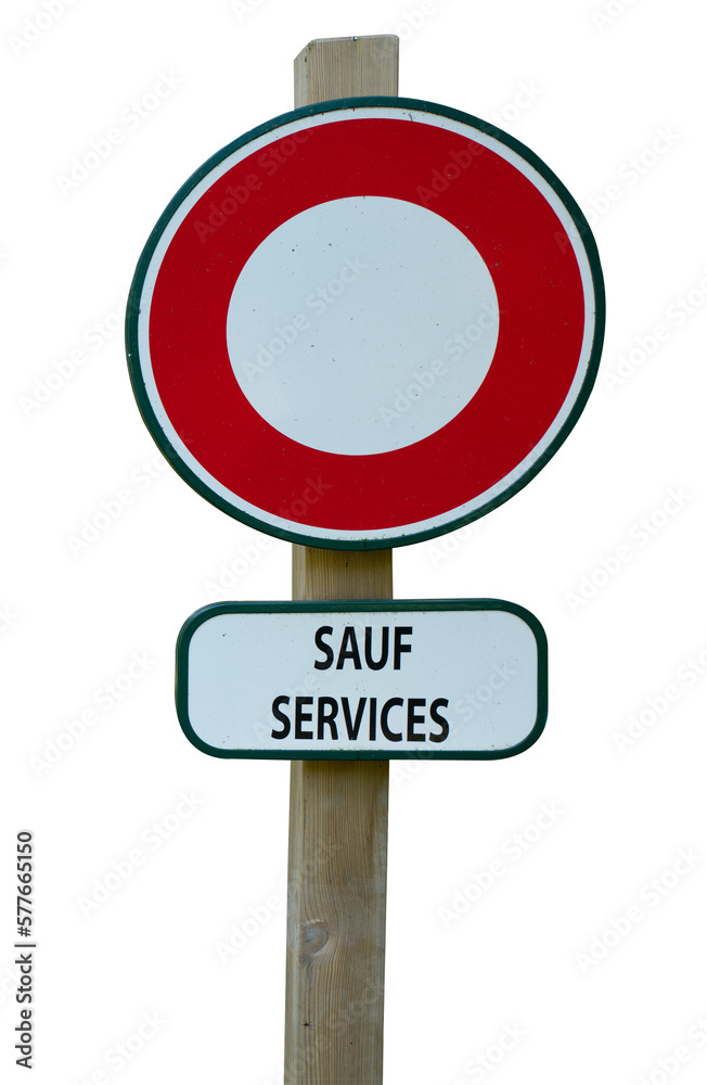 panneau interdit sauf services sur fond transparent Stock Photo | Adobe ...