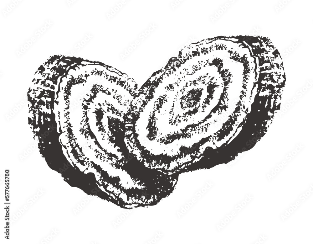 Two arrowroot tree cross section pencil drawing illustration vector ...