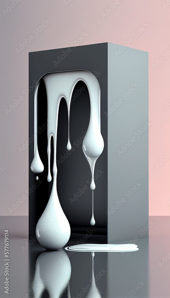 Ai generated. A drop isolated on a background is melting. A mysterious ...