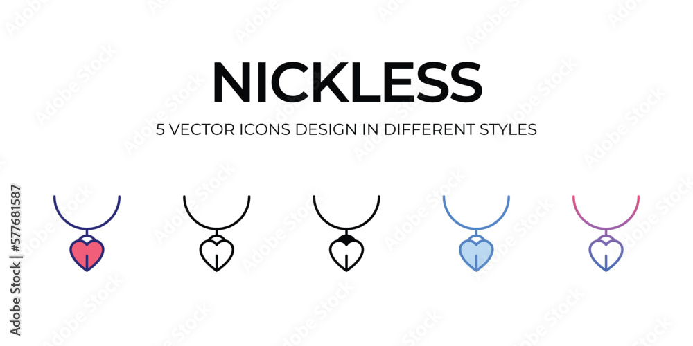neckless Icon Design in Five style with Editable Stroke. Line, Solid ...