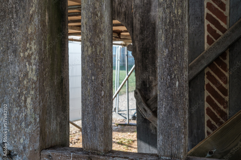 Timber frame conservation, and repair of old buildings Stock Photo ...