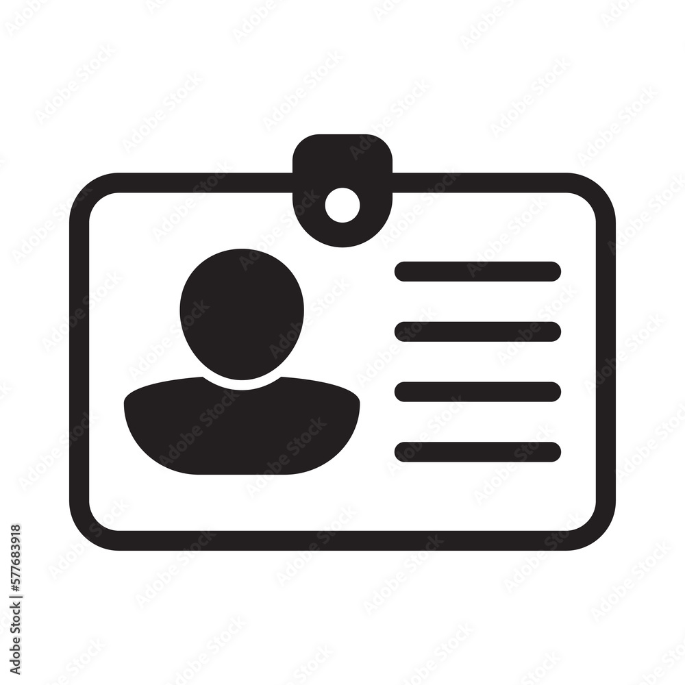 Id card icon. Id card badge icon. Identification card, driver's license ...