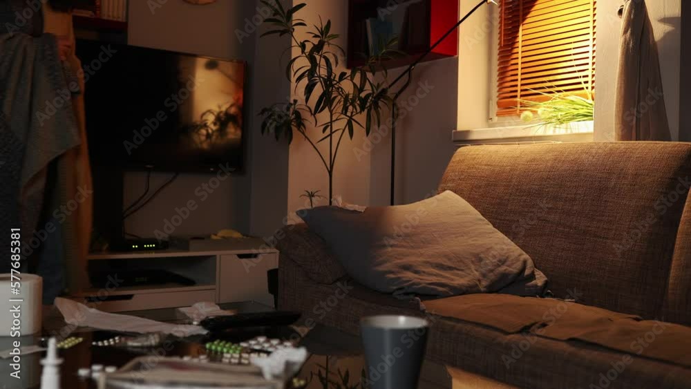 Psychology and mental disorder. Young Caucasian grubby woman covered in ...