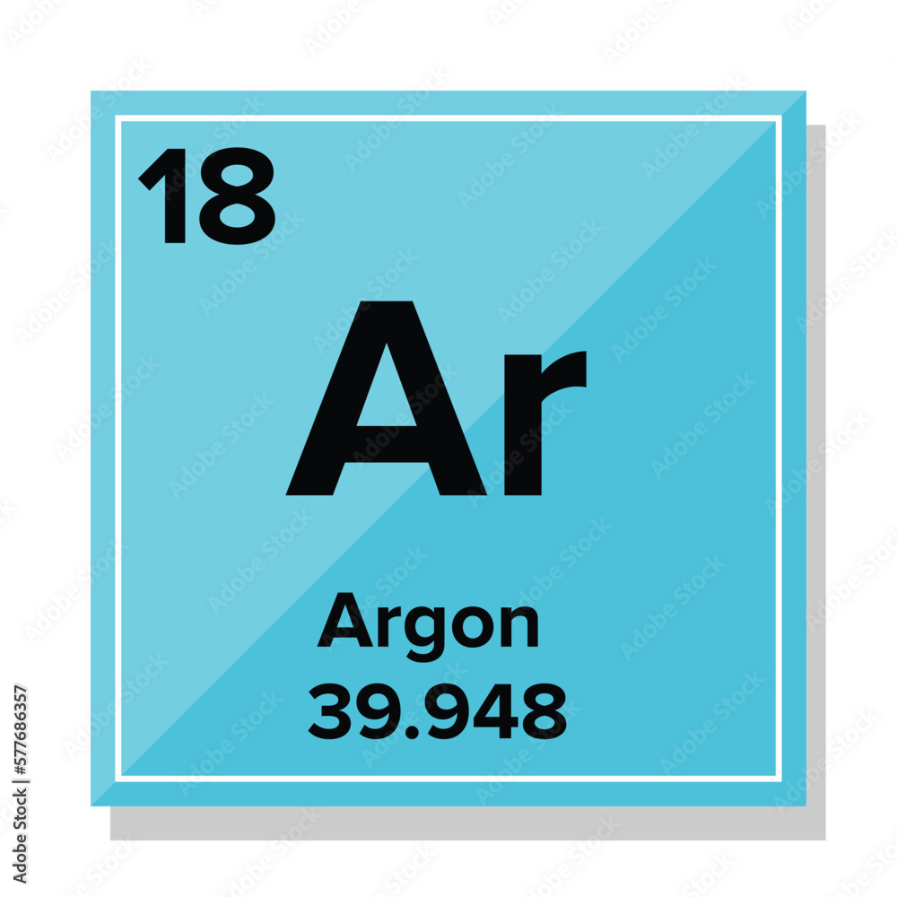 Argon Element, the concept of chemistry. Periodic table of element ...