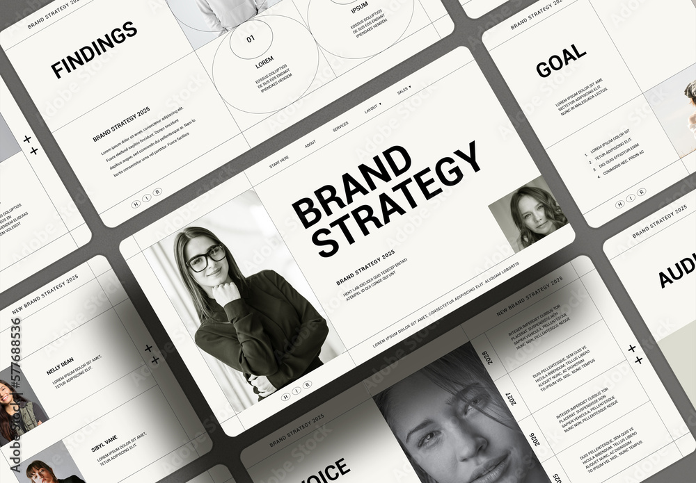 Brand Strategy Presentation Layout Stock Template | Adobe Stock