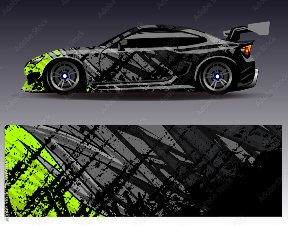 Car wrap design vector. Graphic abstract stripe racing background kit ...