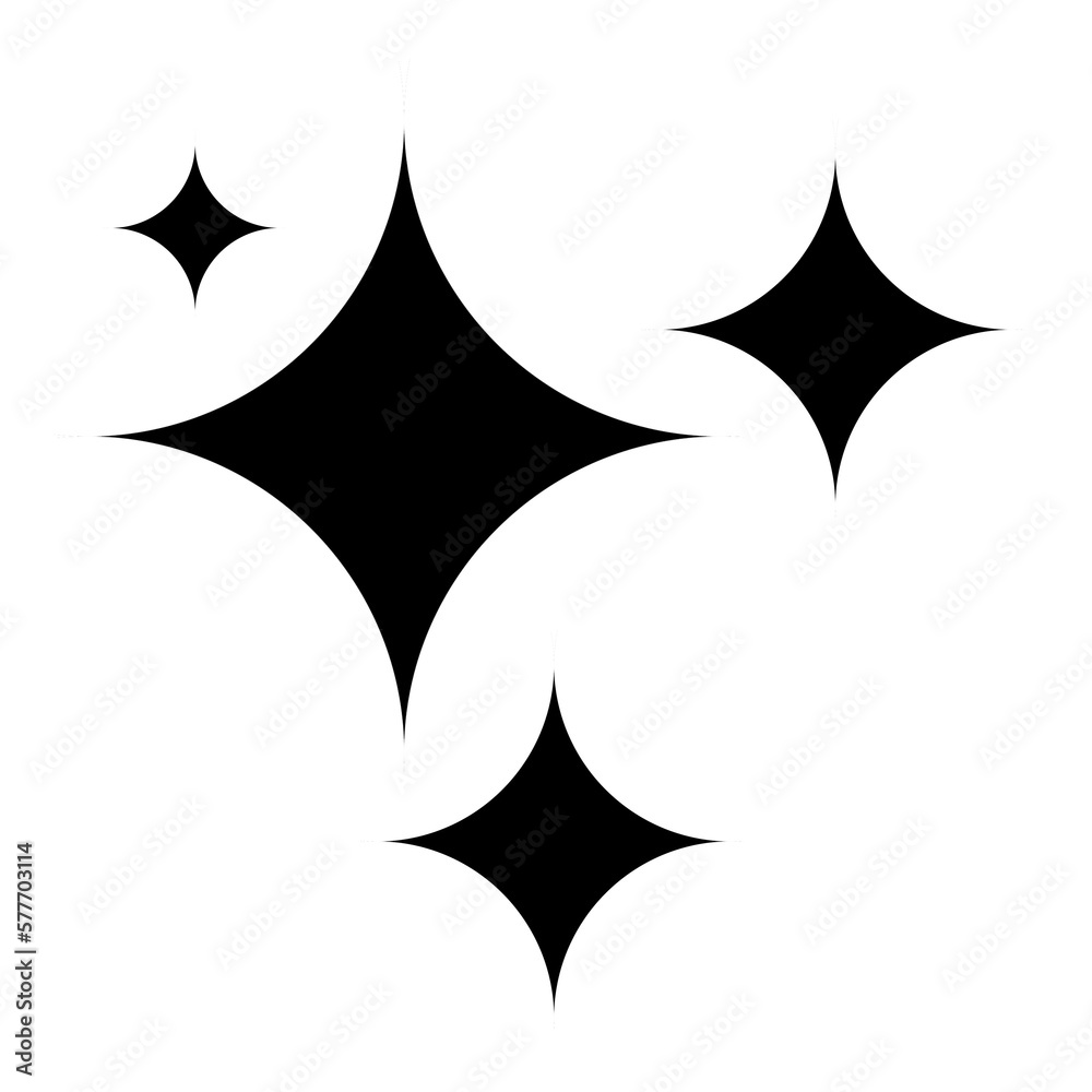Black Sparkling Stars Shiny Sparks Glitter Light Star And Sparkle Elements Transparant
