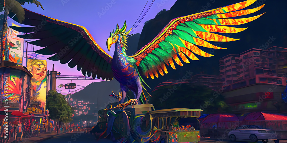 Rio carnival extravaganza cartoon style. Carnival in Rio de Janeiro ...