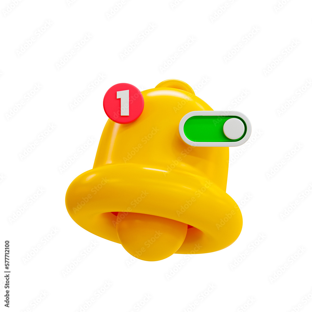 3d minimal turn-on notification concept. New update reminder. New ...