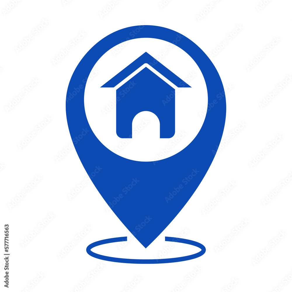 blue home location icon Stock Photo | Adobe Stock
