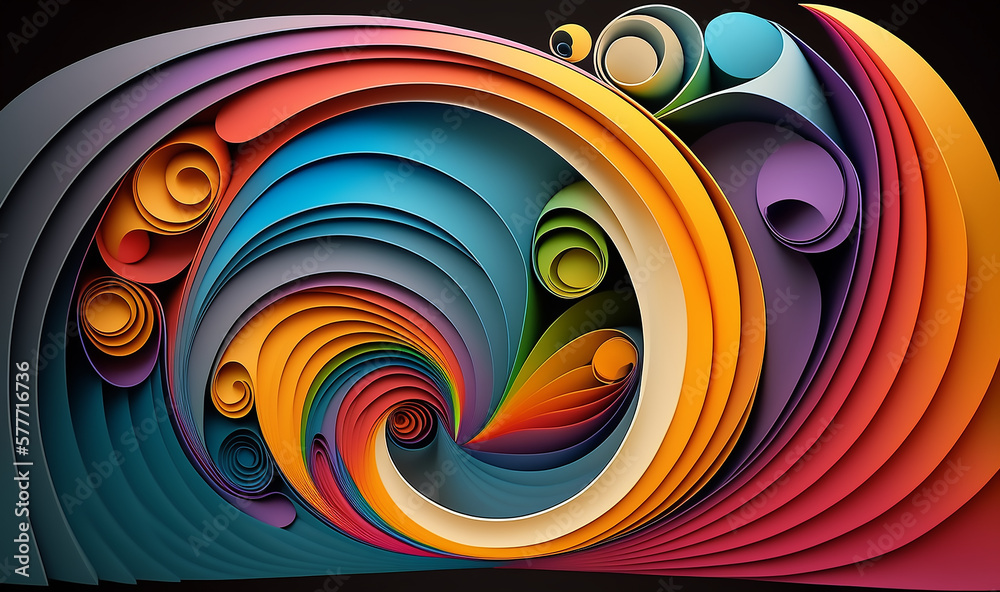 Abstract Modern And Creative Curve Spiral Wave 3D Wall Background Stock ...