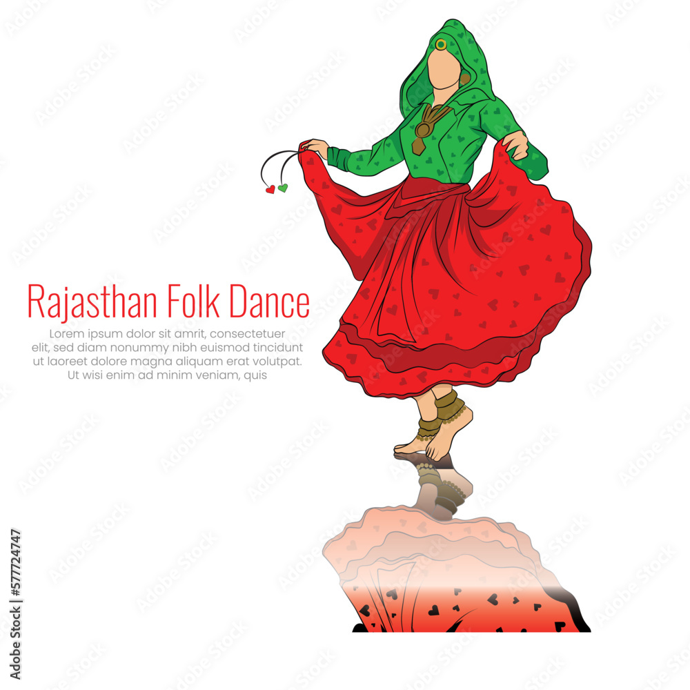 Rajasthani woman dance Stock Vector | Adobe Stock