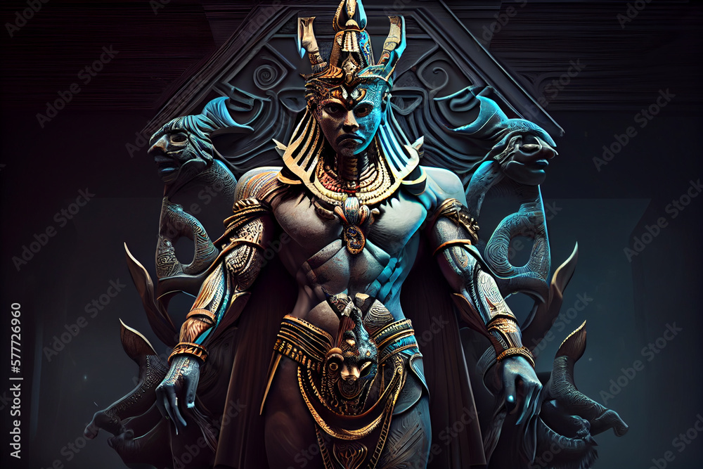 Beautiful abstract Egyptian God Thoth background. Generative AI technology. Stock Illustration ...