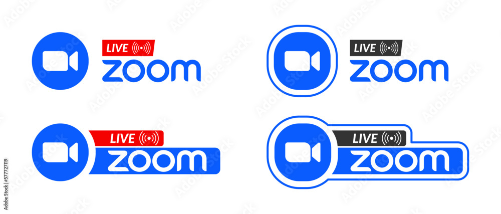 Set live zoom logo icon design vector on transparent background. Zoom ... Set live zoom logo icon design vector on transparent background. Zoom ...