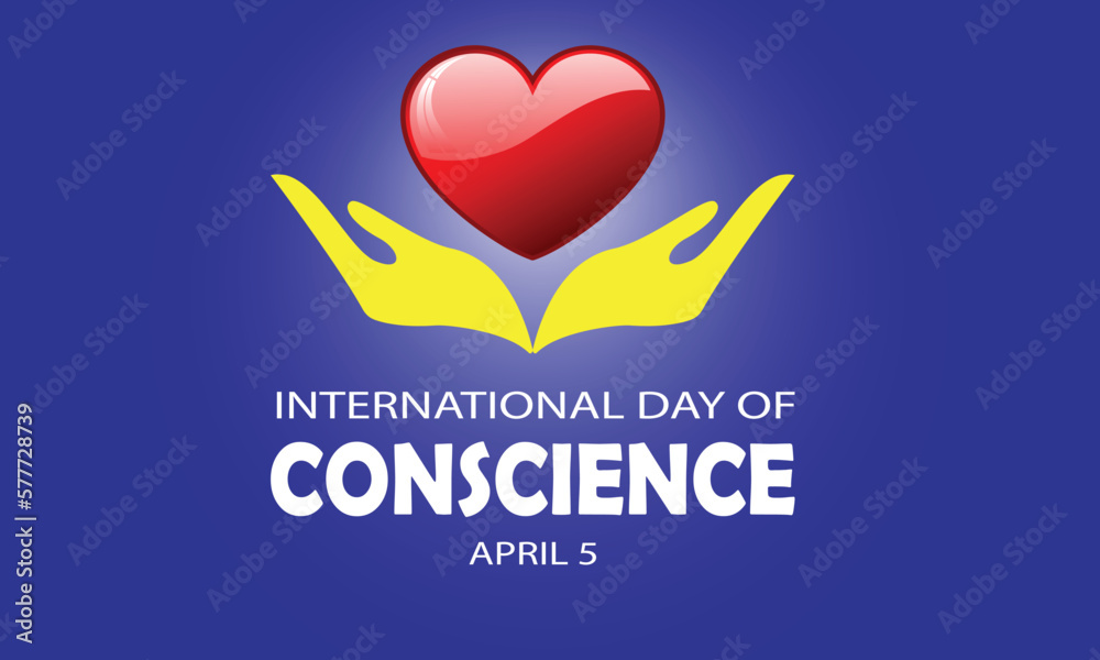 International Day of Conscience banner background. It includes a pair ...