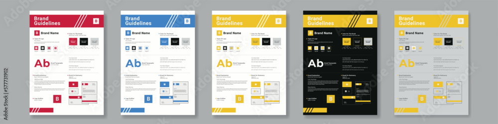 DIN A3 Brand Guideline Template Design, Brand Guideline Layout Set ...