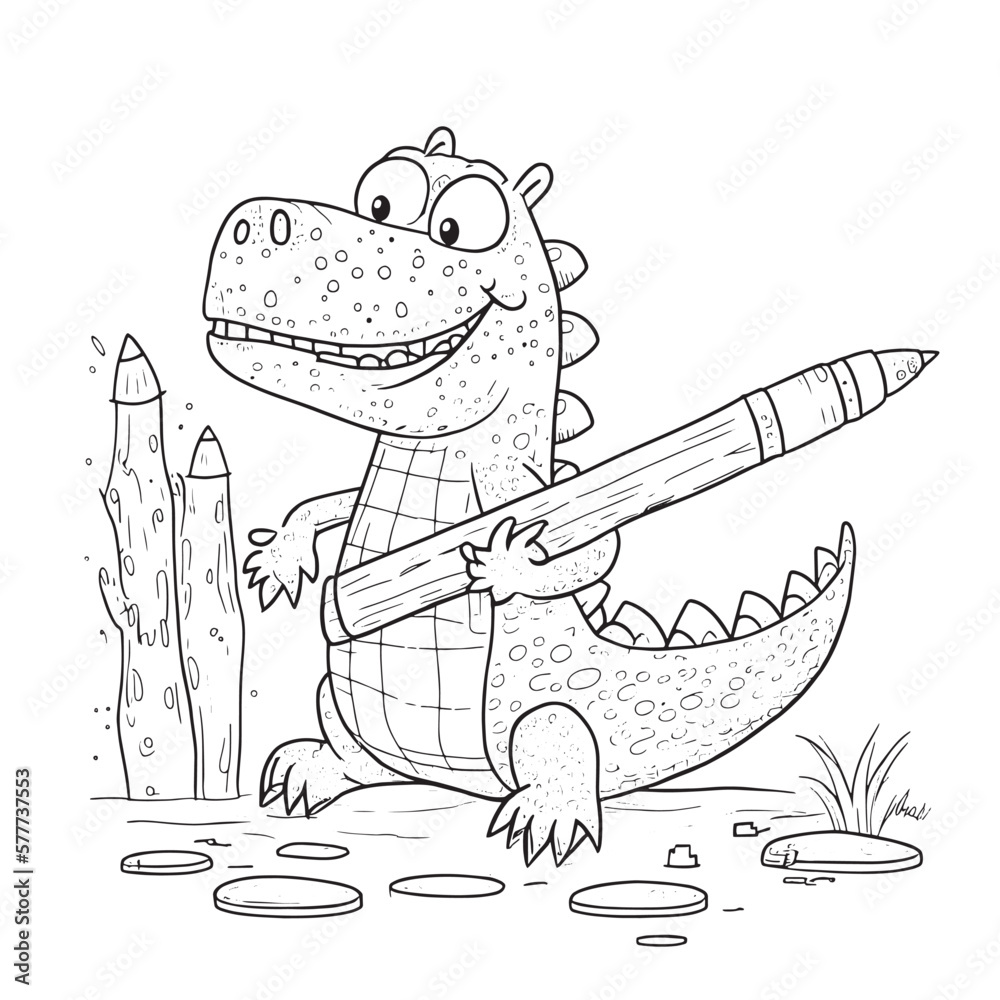 Black and white coloring pages for kids, simple lines, cartoon style ...