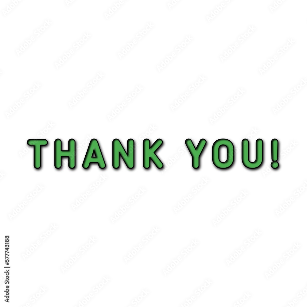 Thank you text in green colour simple style Stock Illustration | Adobe ...