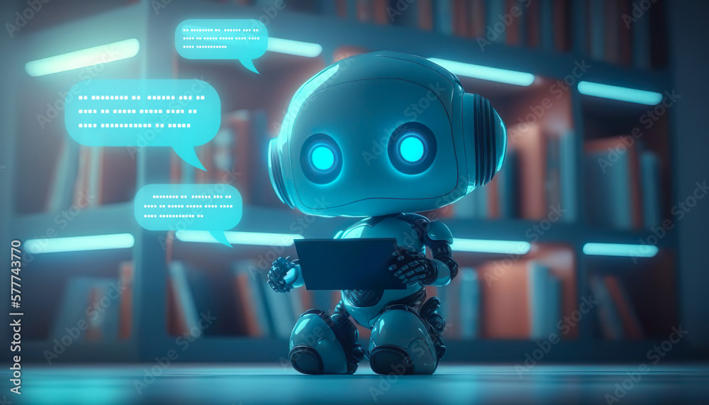 Robotic ai,chat bot.futuristic technology or machine learning data ...