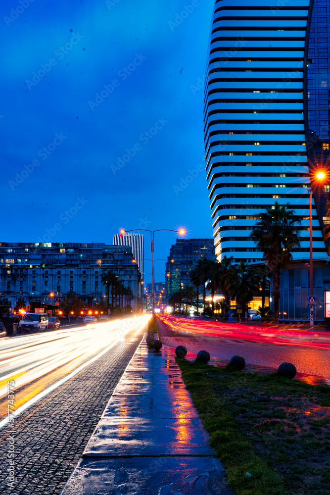 Batumi, Georgia - March 2, 2023: Night city at long exposure Stock ...