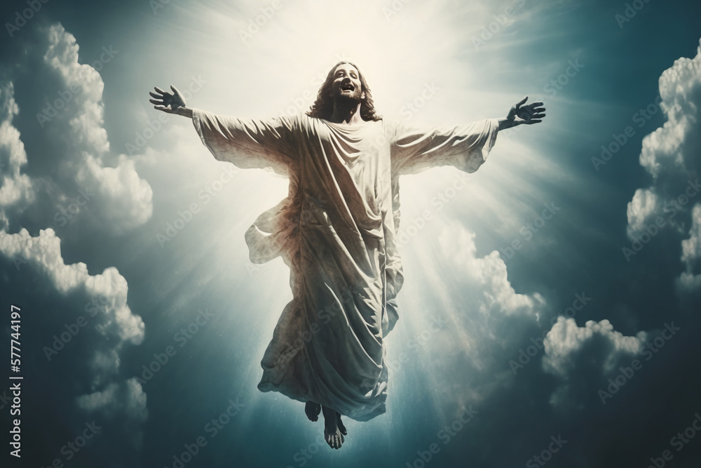 Resurrected Jesus Christ Reaching Out With Open Arms Generative Ai
