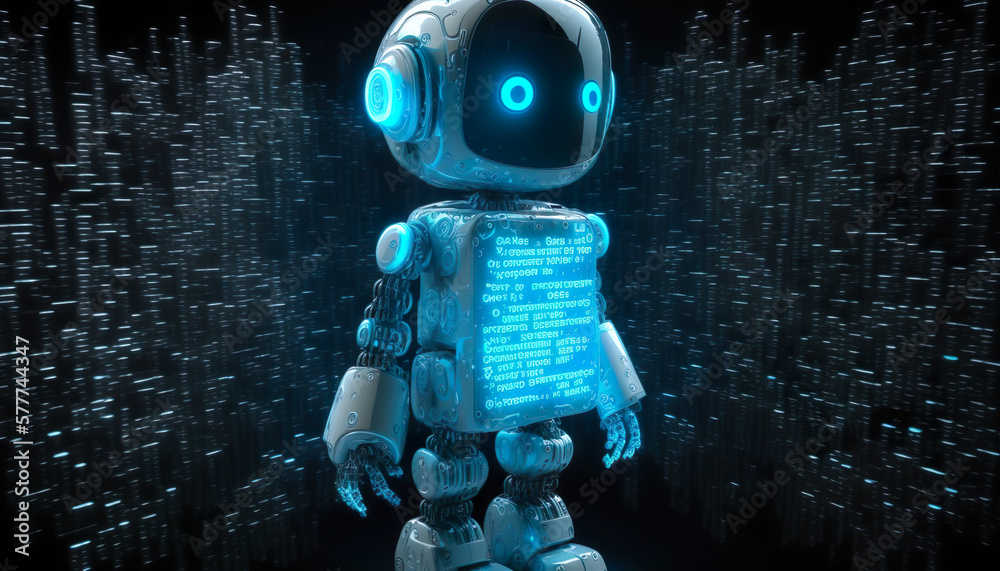 Robotic ai,chat bot.futuristic technology or machine learning data ...