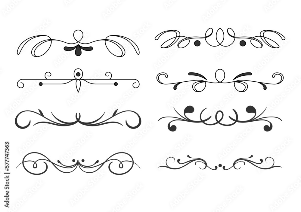 set of decorative borders in black and white colour Stock Vector ...