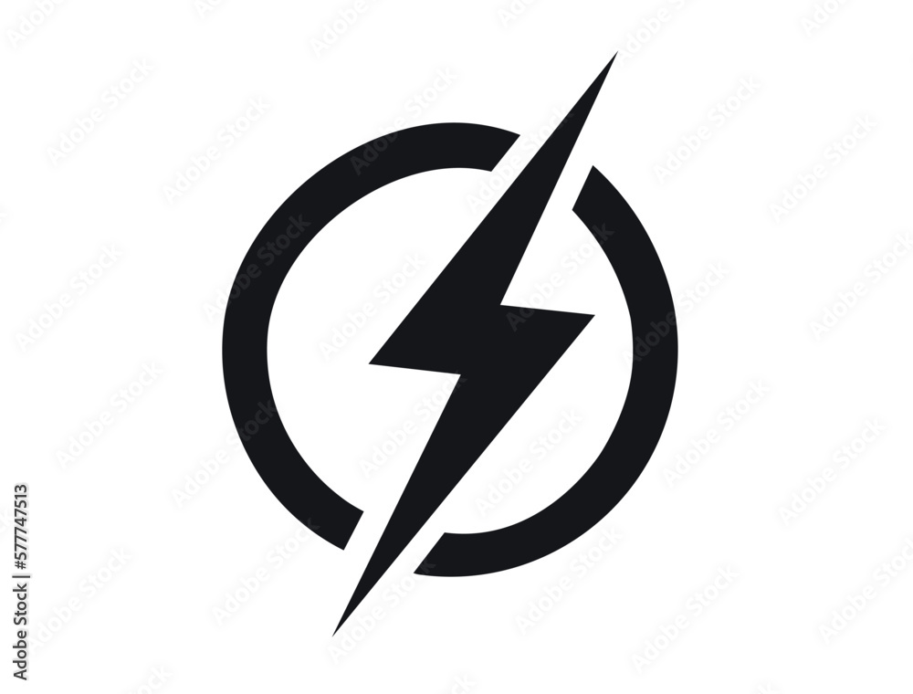 Power lightning logo icon. Vector electric fast thunder bolt symbol ...