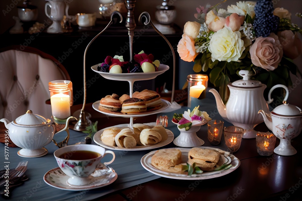 afternoon tea sandwich sweet. Afternoon tea with mini brioche canapes ...