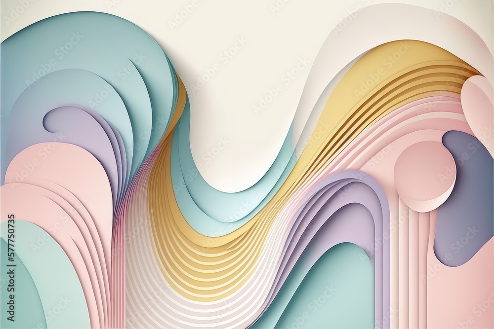 Abstract art of curve line in pastel color pattern. Concept of enormous ...