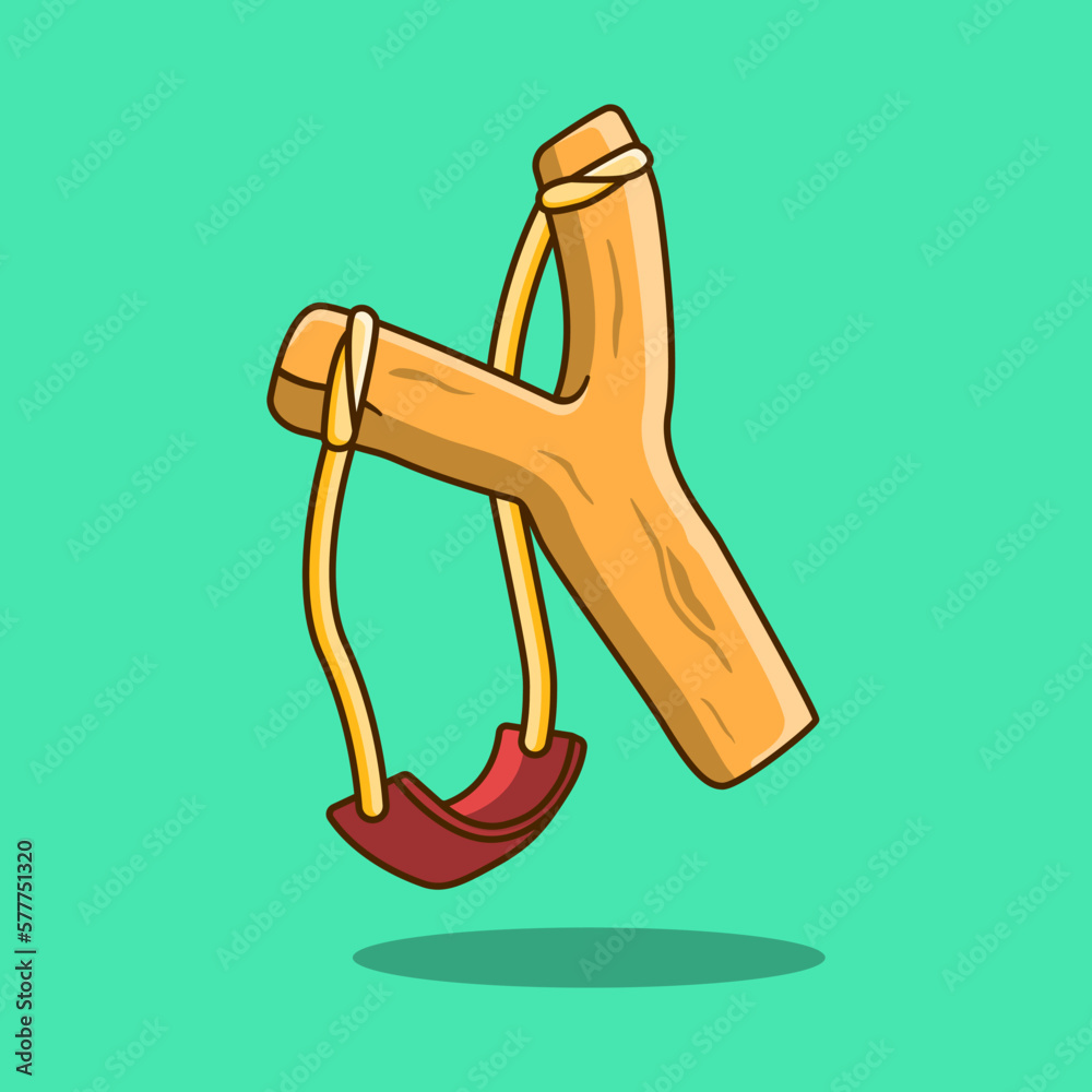Wooden slingshot catapult vector illustration cartoon icon Stock Vector ...