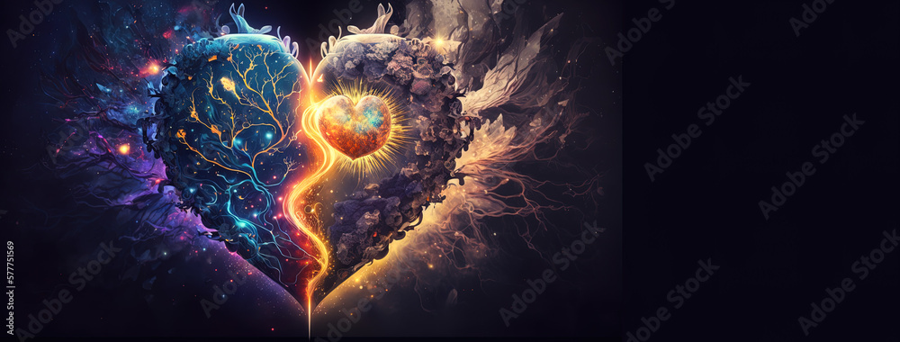 Soul home is our heart , concept, esoteric heart connects soul ...