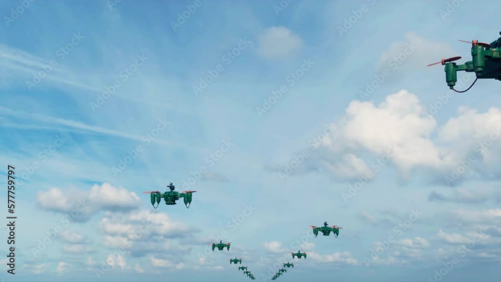 A swarm of military sniper drones, powered by advanced Artificial ...